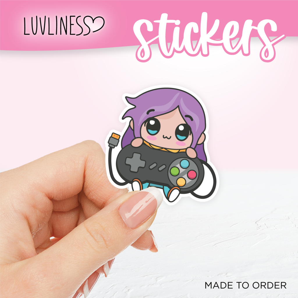 Gamer Girl Sticker - LUVLINESS - SVGs & Clip Art Designs for Cricut ...